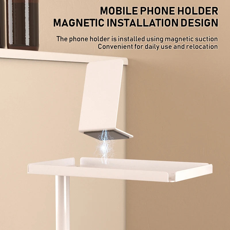 Floor standing toilet paper holder with toilet brush storage tray, mag ...